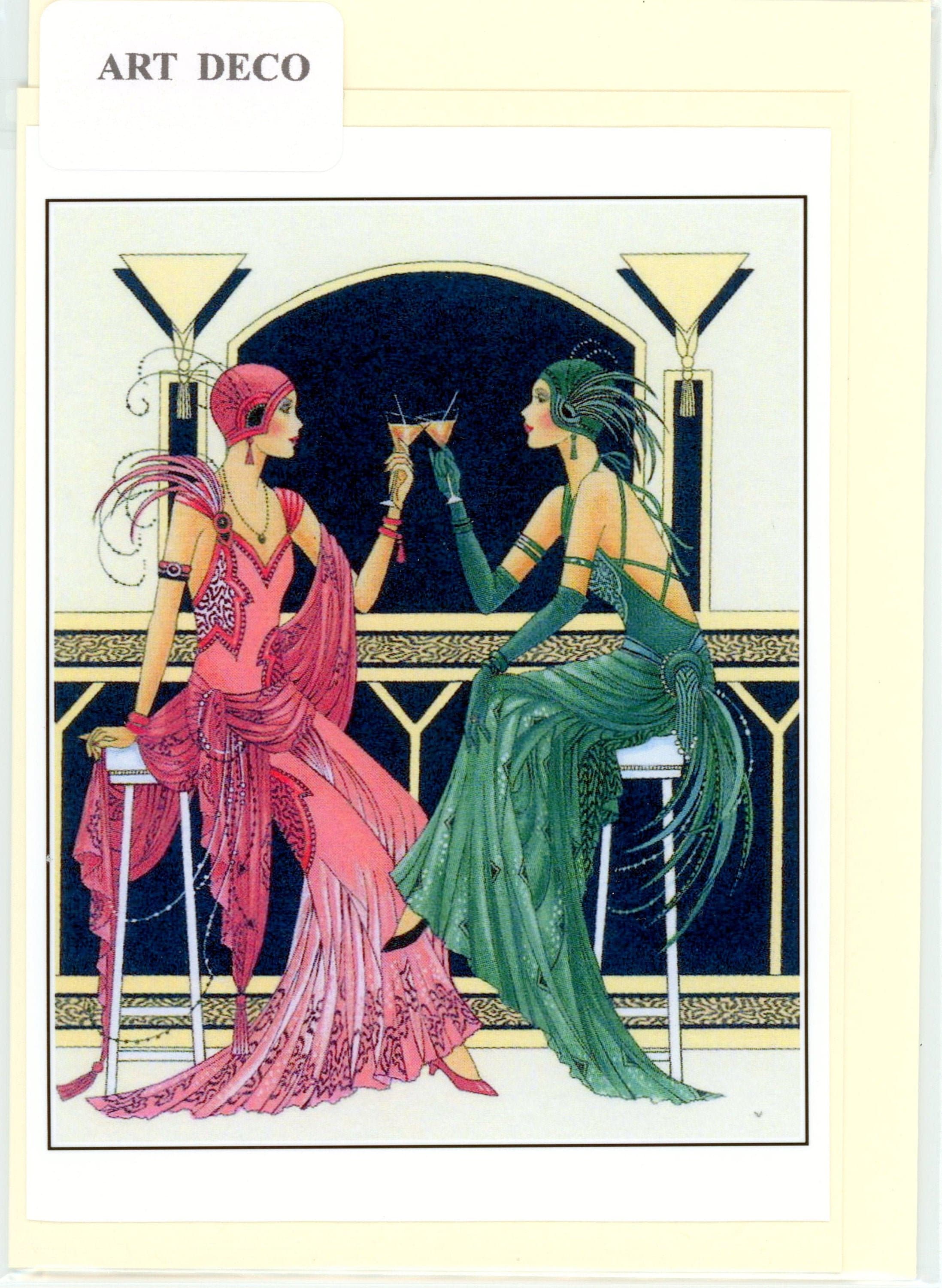 Art Deco 1920's Style Hand Made Greeting Card. 'drinks at the Bar ...