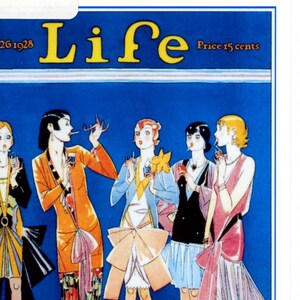 LIFE Magazine Front Cover: April 1928 Art Deco Style Greeting Card Hand ...