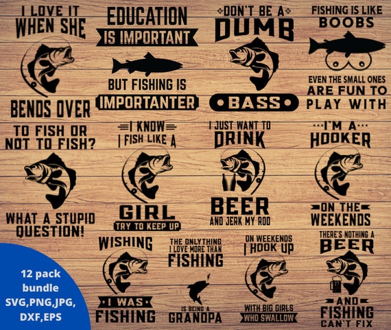 12 Pack Fishing Bundle Fishing Svg Fishing Clipart Fish - Etsy