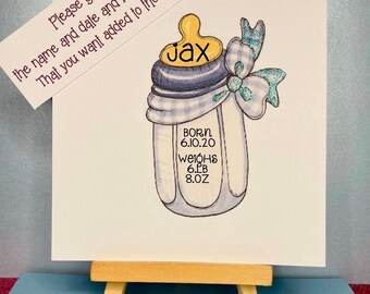 Blue Baby Card | Etsy