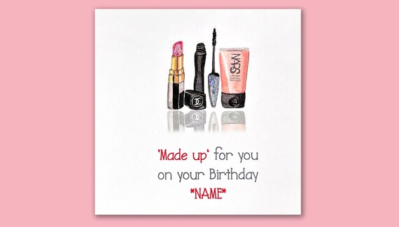 Lipstick Make Up Birthday Card