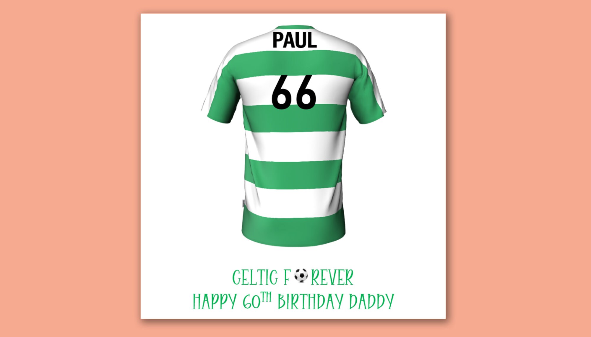 Celtic Football Birthday Card/celtic Personalised Football - Etsy UK