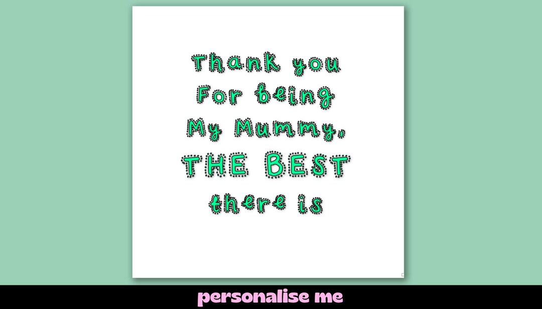Thank You Card, Mummy/mum/friend, Just Because, Birthday - Etsy