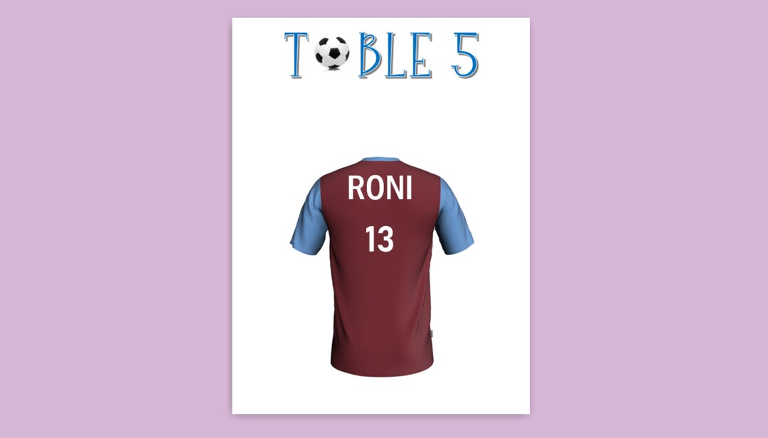 Wedding Table Numbers Cards Football Design/football Themed Table Named ...