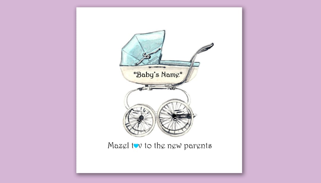 New Parents Baby Boy Card/mazeltov to New Parents Card/mazel Tov New ...