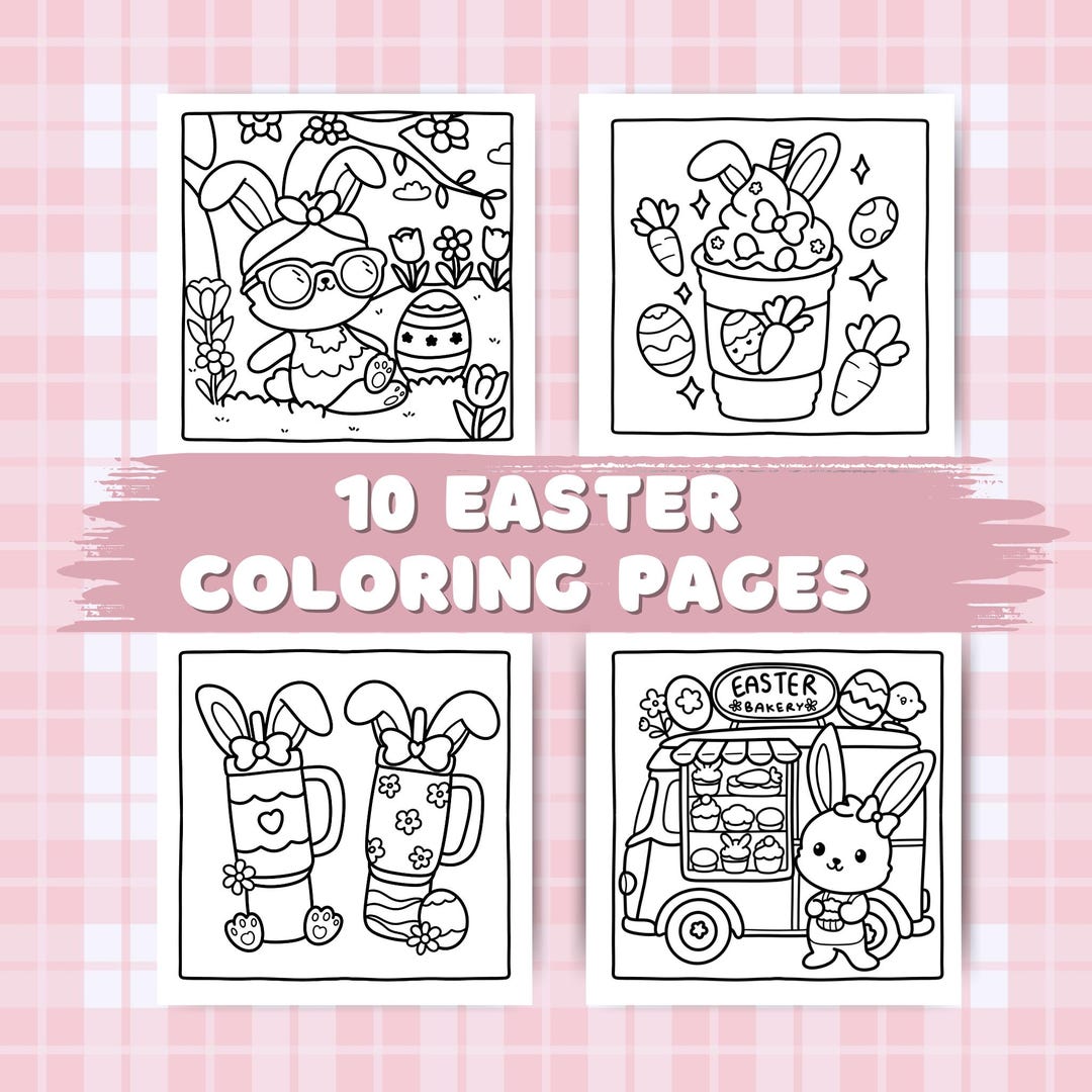 Easter Kids Coloring Pages, Adult Coloring Pages, Bold and Easy, Cozy ...