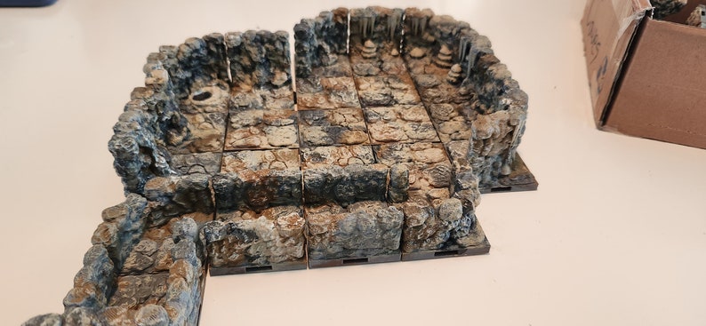 D&D Battle Map Tile Cave System. Hand Painted and Configurable. - Etsy