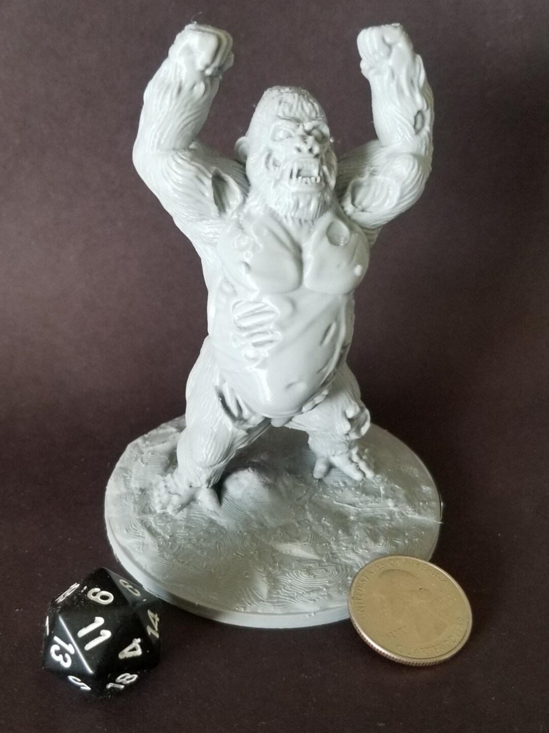 Giant Ape D&D Miniature (injured or Zombie / Undead) 3 Inch Base! - Etsy