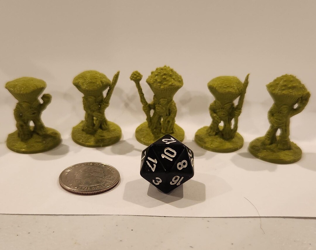 Myconid Mushroom Creature Miniatures for D&D / Pathfinder 28mm - 5 Pack ...