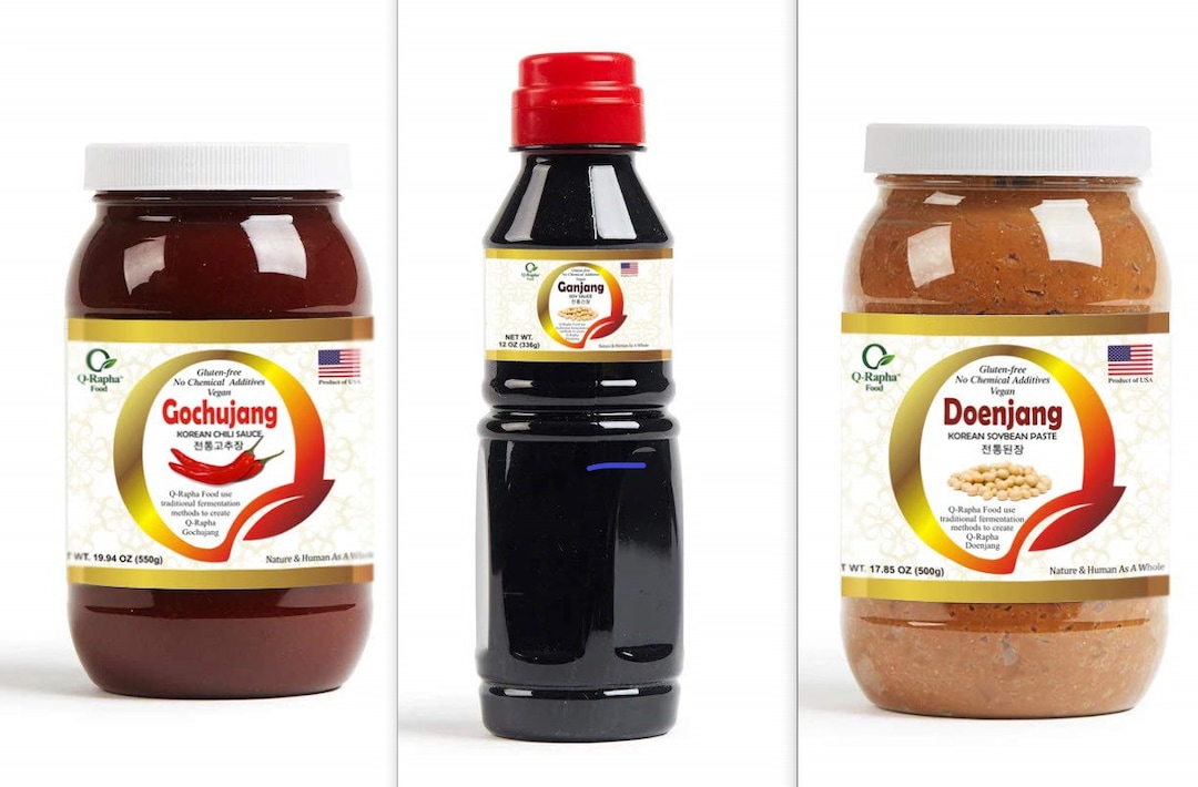 Q-rapha Korean Jang Trio - Gochujang (chili Paste) / Doenjang (soy ...