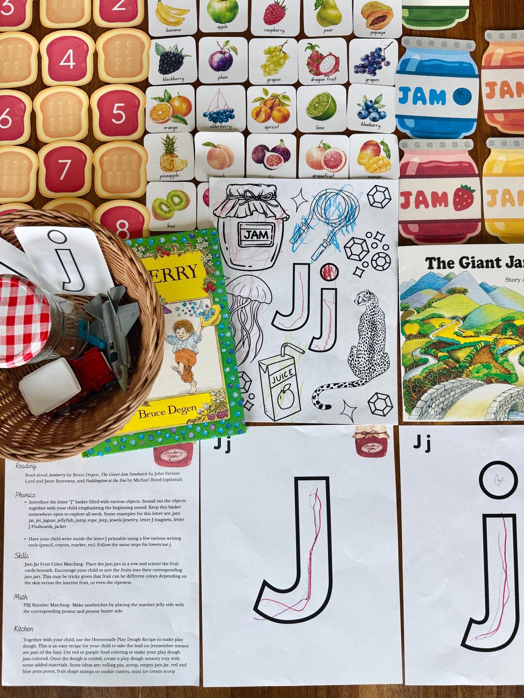 J is for Jam Preschool Kindergarten Unit Study | Phonics, Counting ...