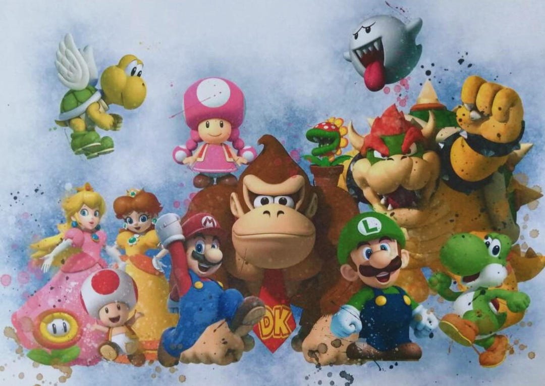 Mario and Friends Digital Download Print Wall Art Print Poster Digital ...