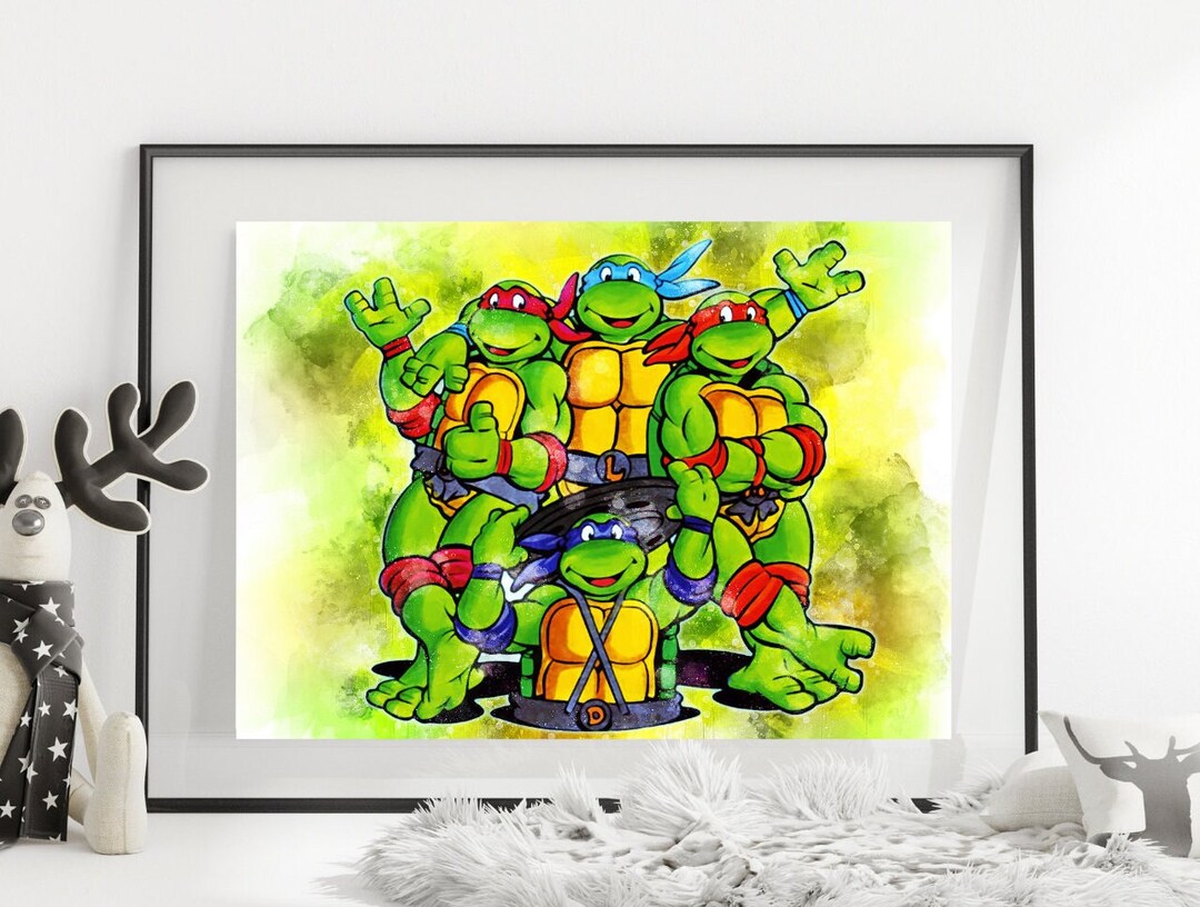 TMNT Watercolor Art Print: Ninja Turtles Nursery Decor - Etsy