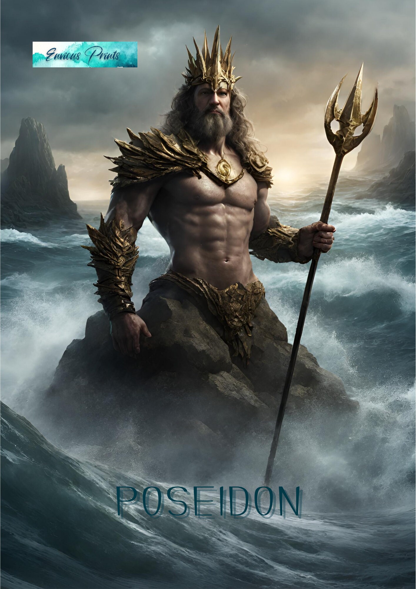 3 Iconic GREEK Gods Poseidon Zeus Hades Wall Art A4 Prints Wall Art ...