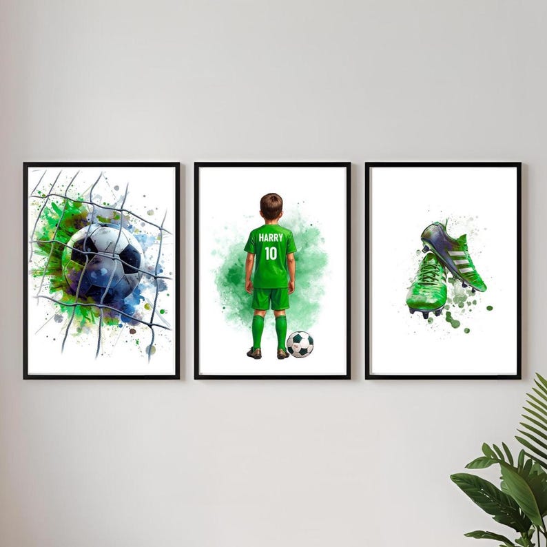 Personalized Football Art Print | Custom Name and Number, Kids Room ...