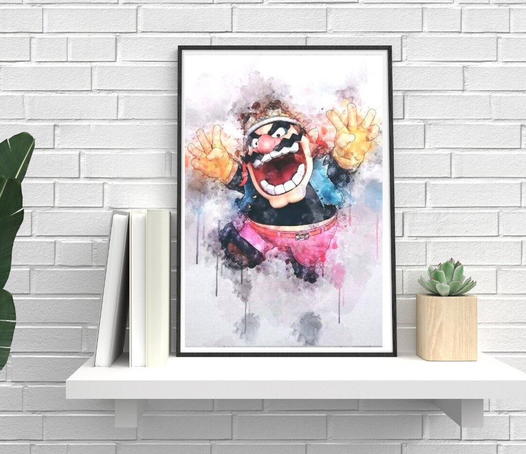 WARIO Watercolour Wall Art A4 Print Gift for Him Gift for Her Mario ...