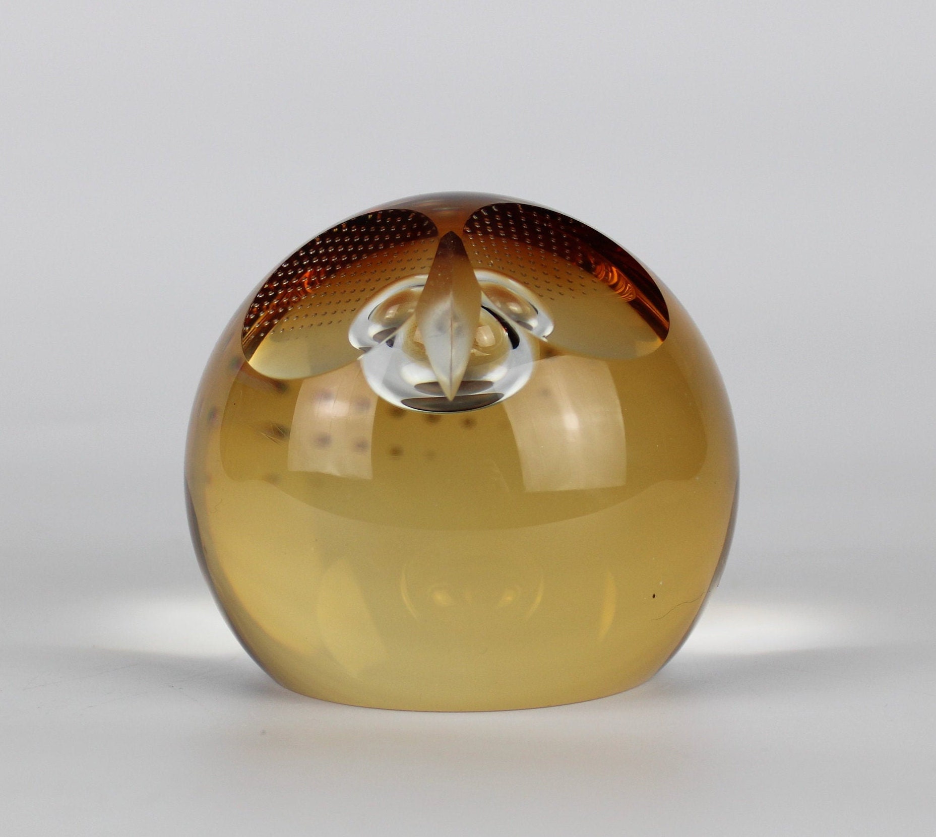 Caithness Wise Owl Paperweight, Amber, Controlled Bubble - Etsy UK