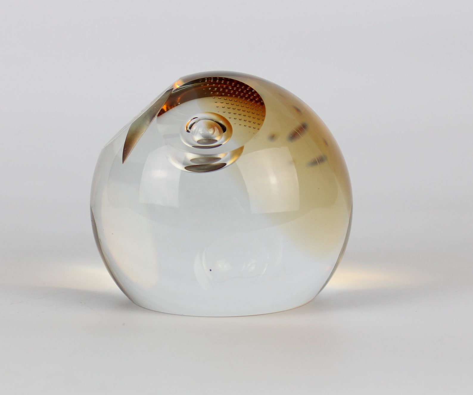 Caithness Wise Owl Paperweight Amber controlled bubble | Etsy