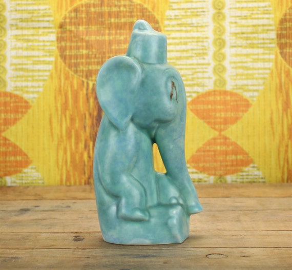 Vintage Sylvac Style Art Deco Elephant With Fez Thinking - Etsy UK