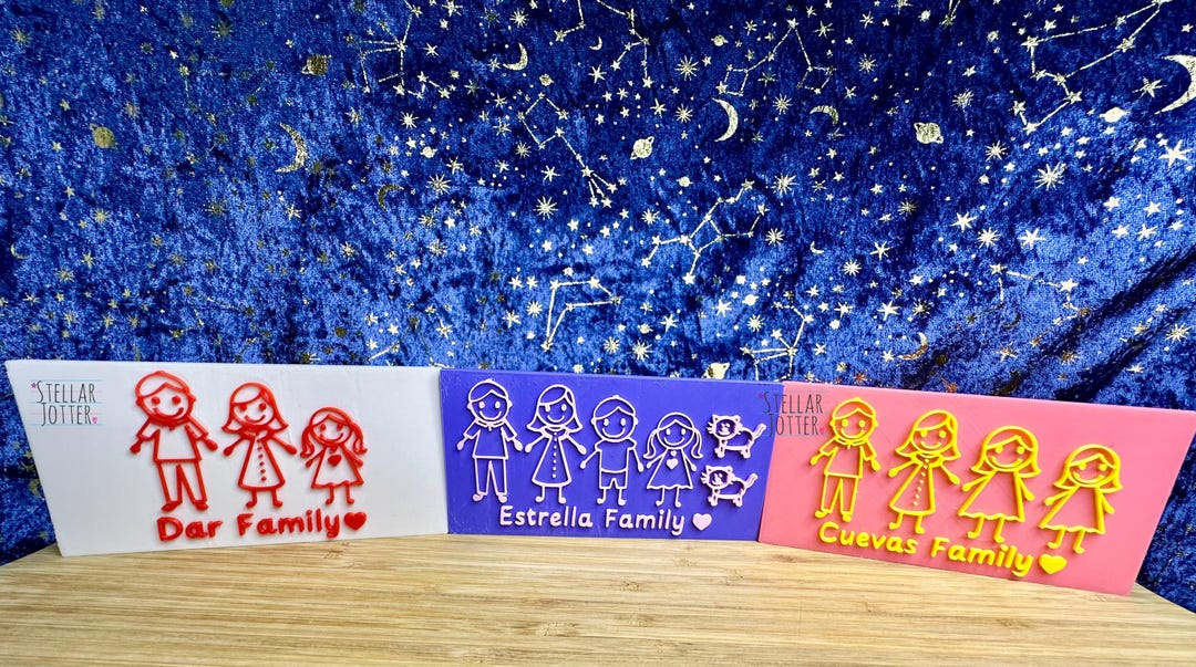 Personalised 3D Printed Family Stick Figure Fridge Magnet - Etsy