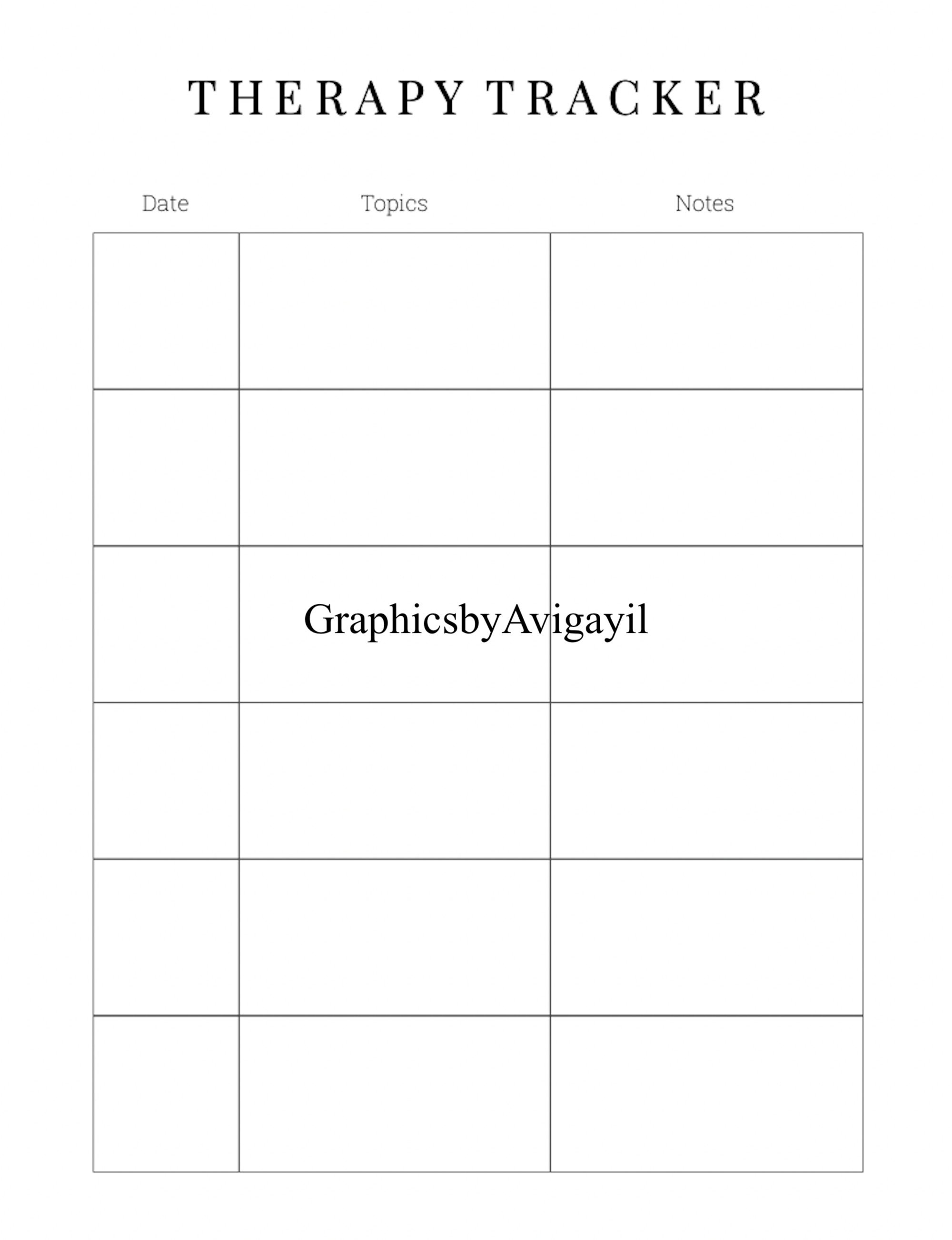 Therapy tracker printable therapy log therapy journal | Etsy