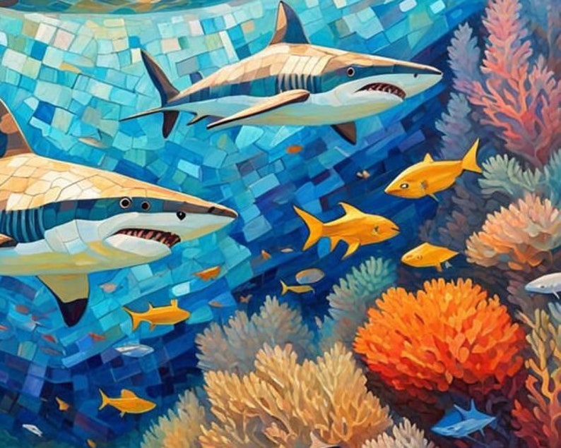 Mosaic Marine Life - Serenity in the Depths - Etsy