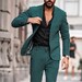 Mens Suits Prom Party Suits Wedding Groom 2 Piece Suits Slim Fit Green ...
