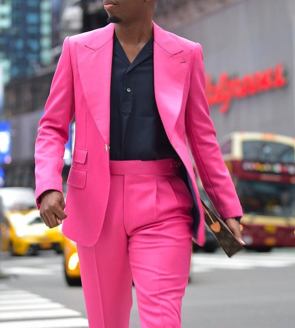 Men Suits Pink Stylish Prom Suits Groom Wear Men 2 Piece Suits - Etsy