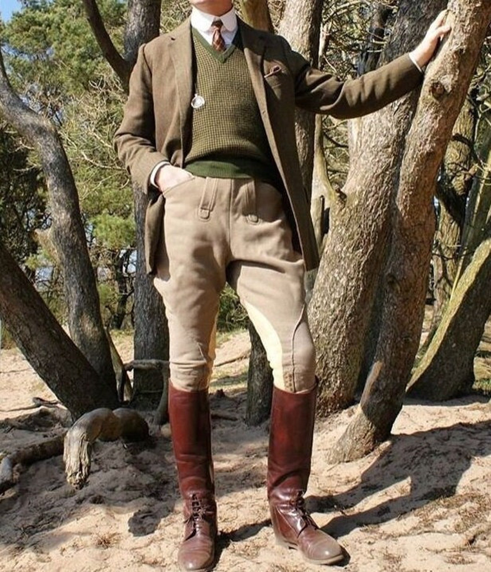 Polo Men Breeches Cotton Trouser for Men Vintage Breeches Beige Luxury ...