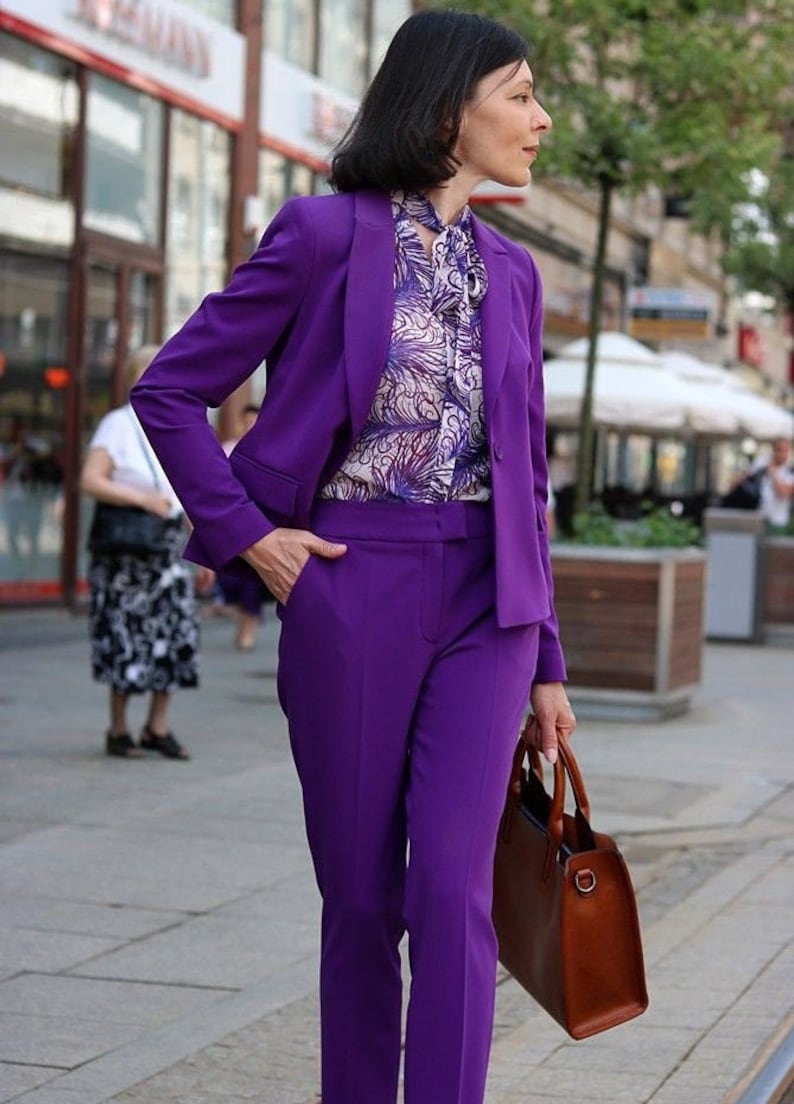 Purple Unique Suits Women Purple Suits Formal Office Work Wear - Etsy