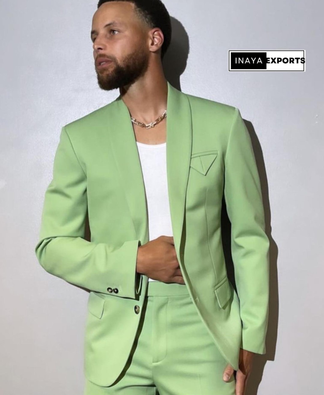Prom Suits for Men, Light Green Stylish Men 2 Piece Suits, Slim Fit ...