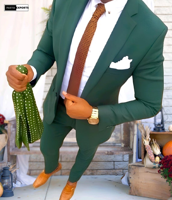 Men s Suits Formal Fashion Dinner Wedding Suits 2 Button Suits Slim Fit 2 Piece Suits Men Green Stylish Groom Wear Suits for Men Bespoke Etsy