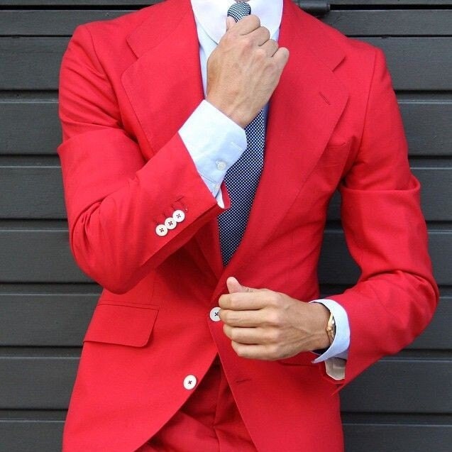 Men Formal Suit Men Red Slim Fit Wedding Party Wear Suit Arrival Red ...