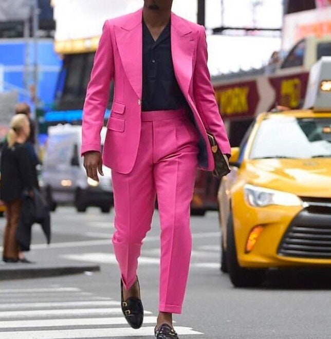 Men Suits Pink Stylish Prom Suits Groom Wear Men 2 Piece Suits - Etsy