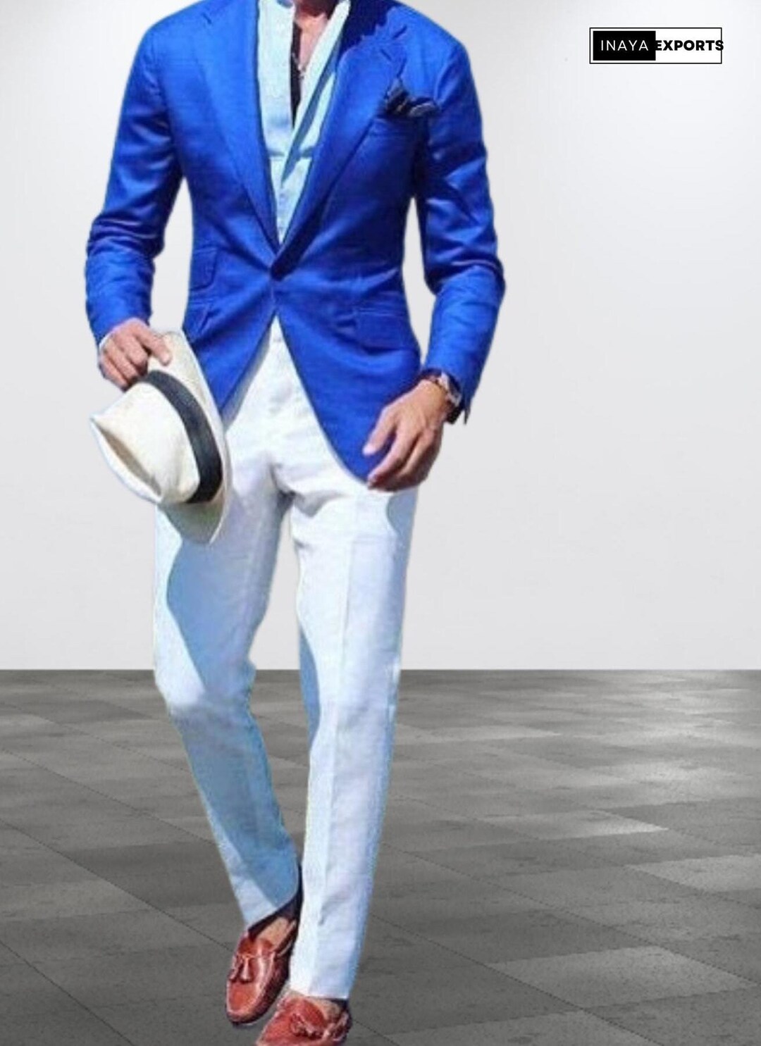 Men Blue Jacket Stylish 1 Button Coat for Men Prom Jacket Men's Fashion ...