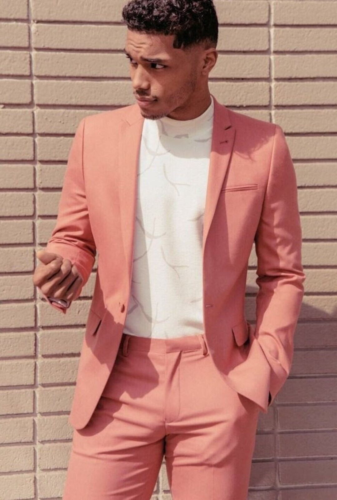 Men Suits Formal Fashion 2 Piece Suits Beach Wedding Suits Men Dinner ...