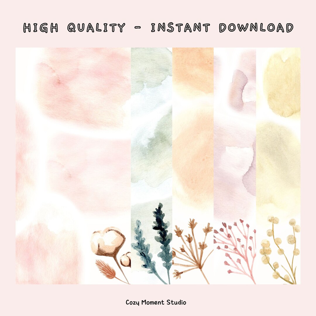 Four Seasons Watercolour Wallpapers, Instant Download Aesthetic Phone ...