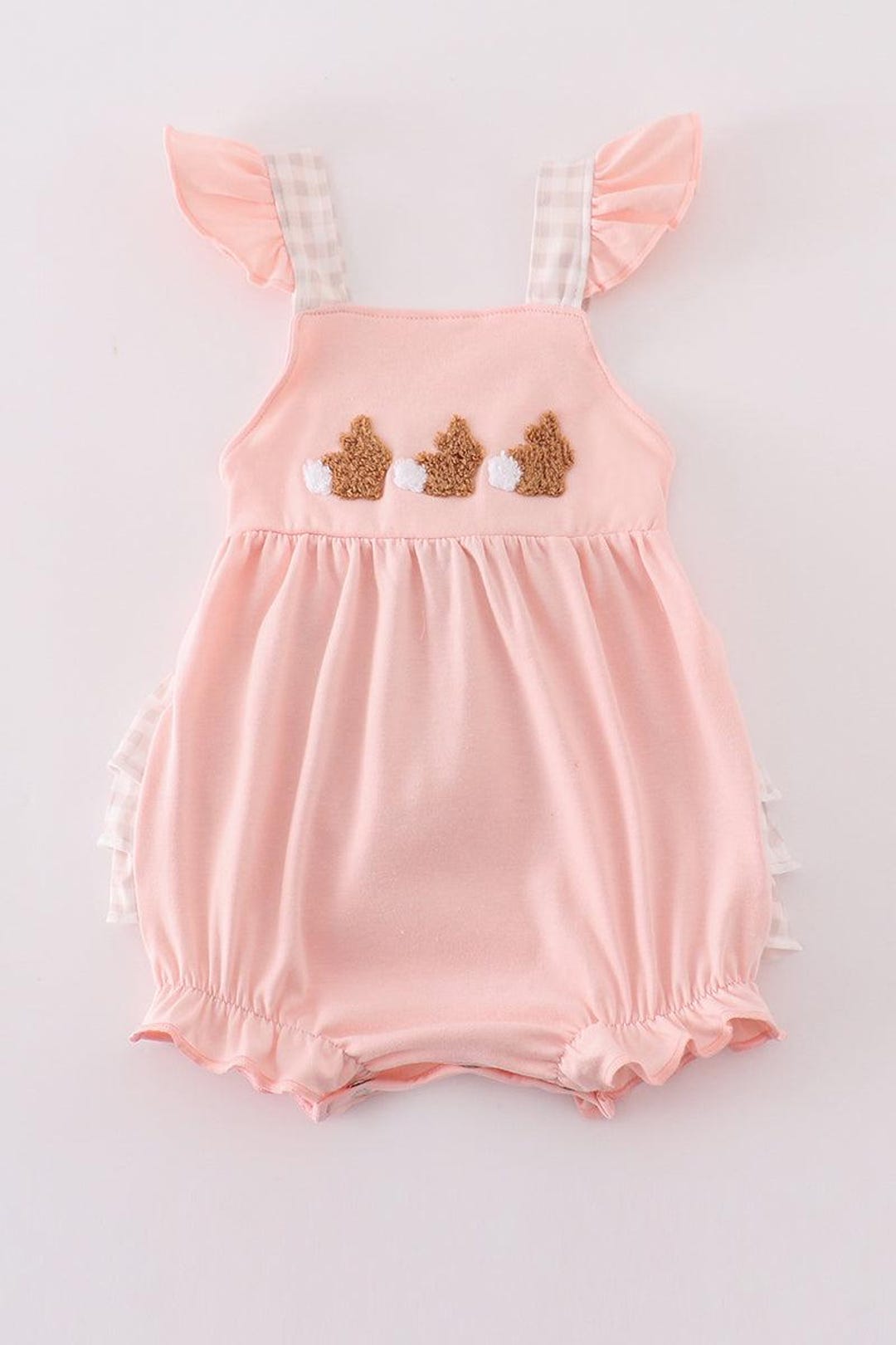 Abby & Evie Girl's Boutique Pink Easter Bunny French Knot Girl ...