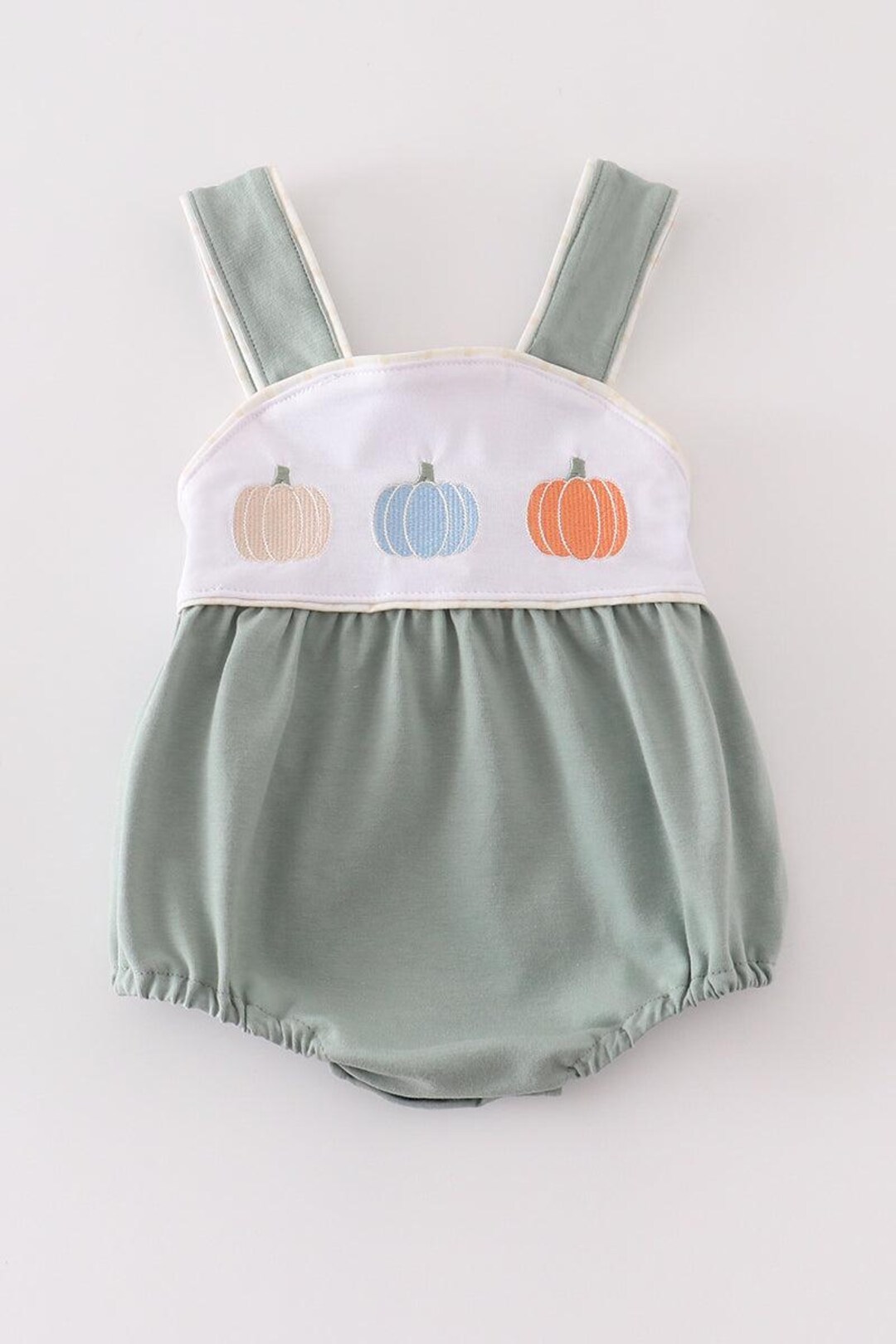 Abby & Evie Boy's and Girl's Unisex Boutique Green Pumpkin Embroidered ...