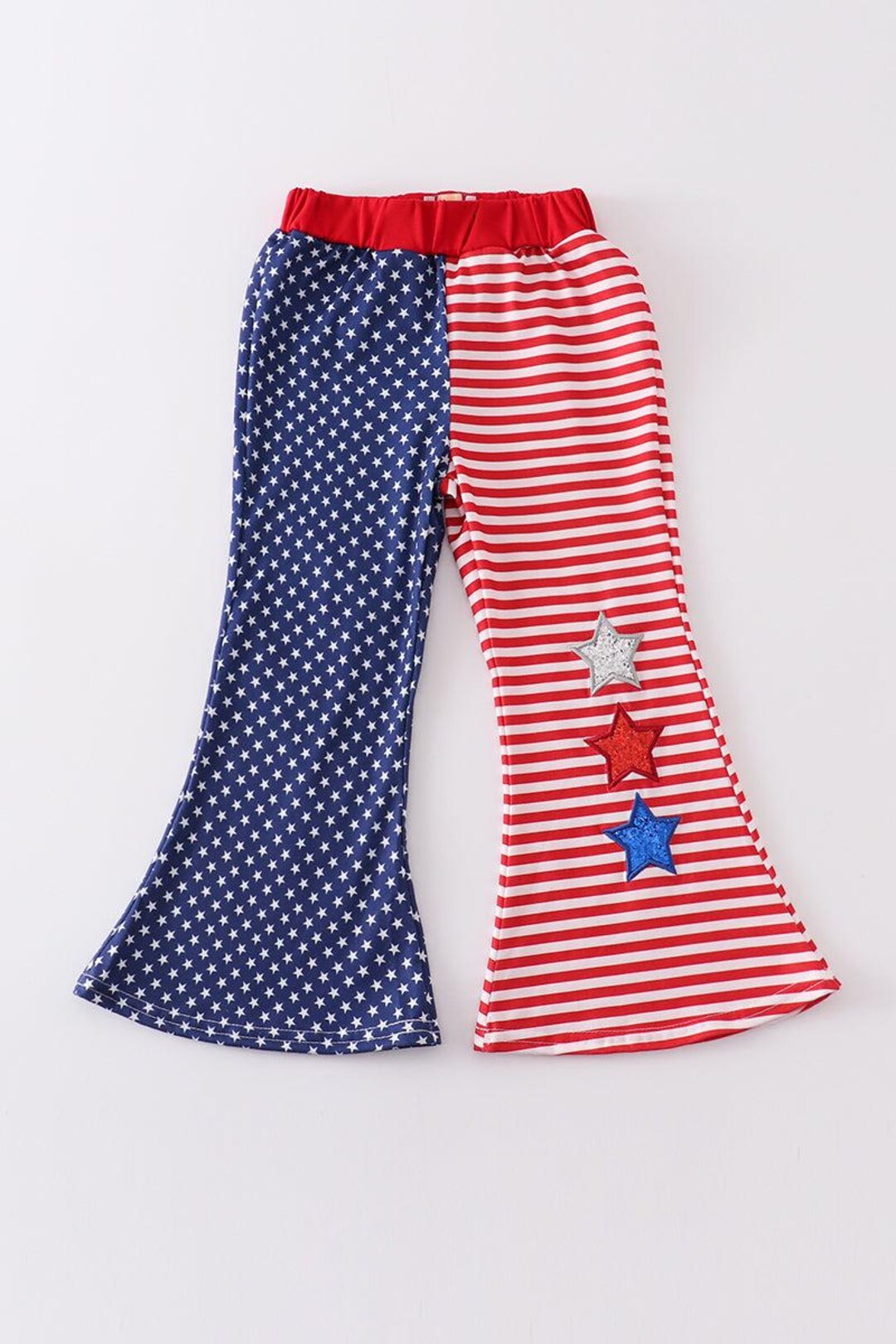 Abby & Evie Girl's Boutique Patriotic Flag and Stars Sequin Split Bell ...