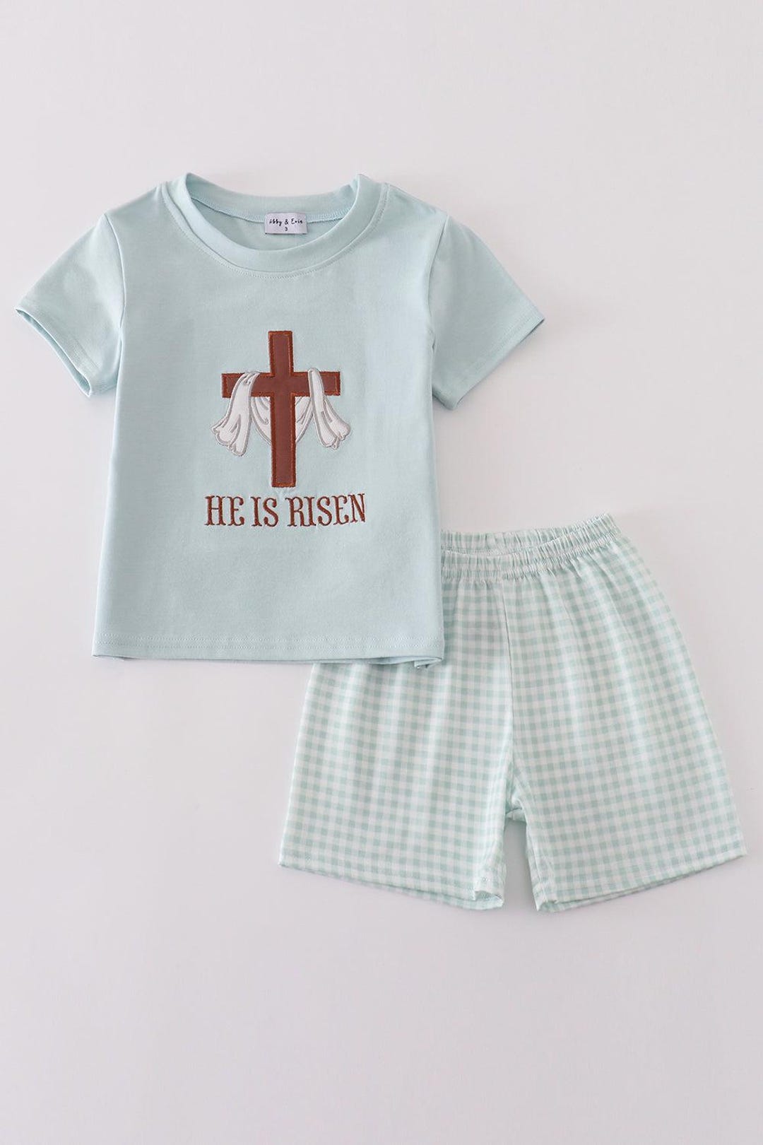 Abby & Evie Boy's Boutique Easter He is Risen Applique Embroidered ...