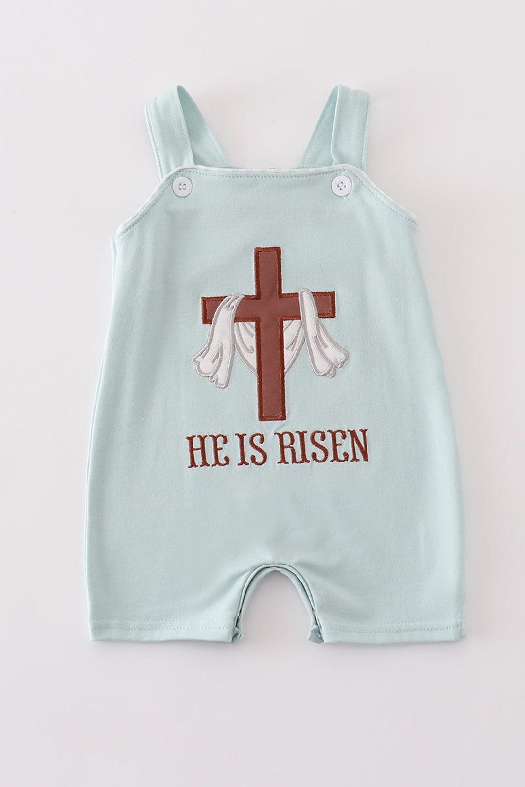 Abby & Evie Boy's Boutique Easter He is Risen Applique Embroidered ...