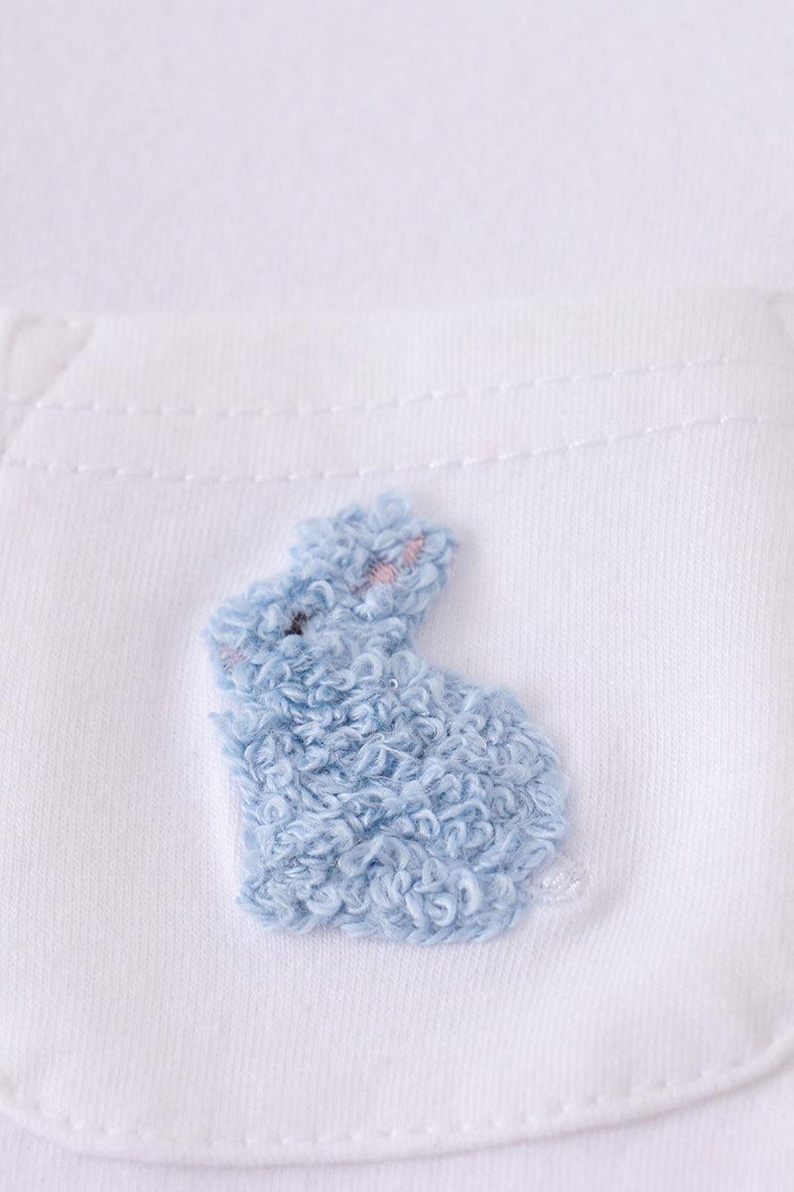 Abby & Evie Boy's Boutique Premium White Green Easter Bunny Embroidered ...