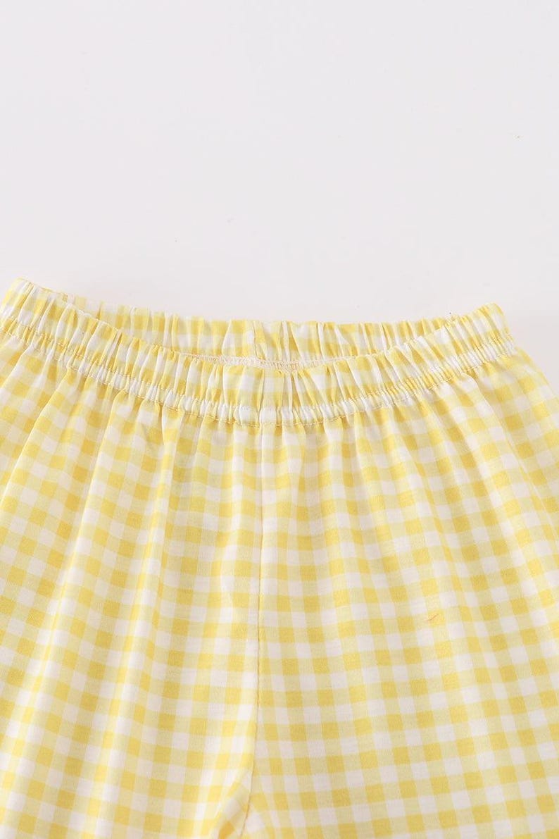 Abby & Evie Boy's Boutique Yellow Bunny Egg Embroidery Checkered ...