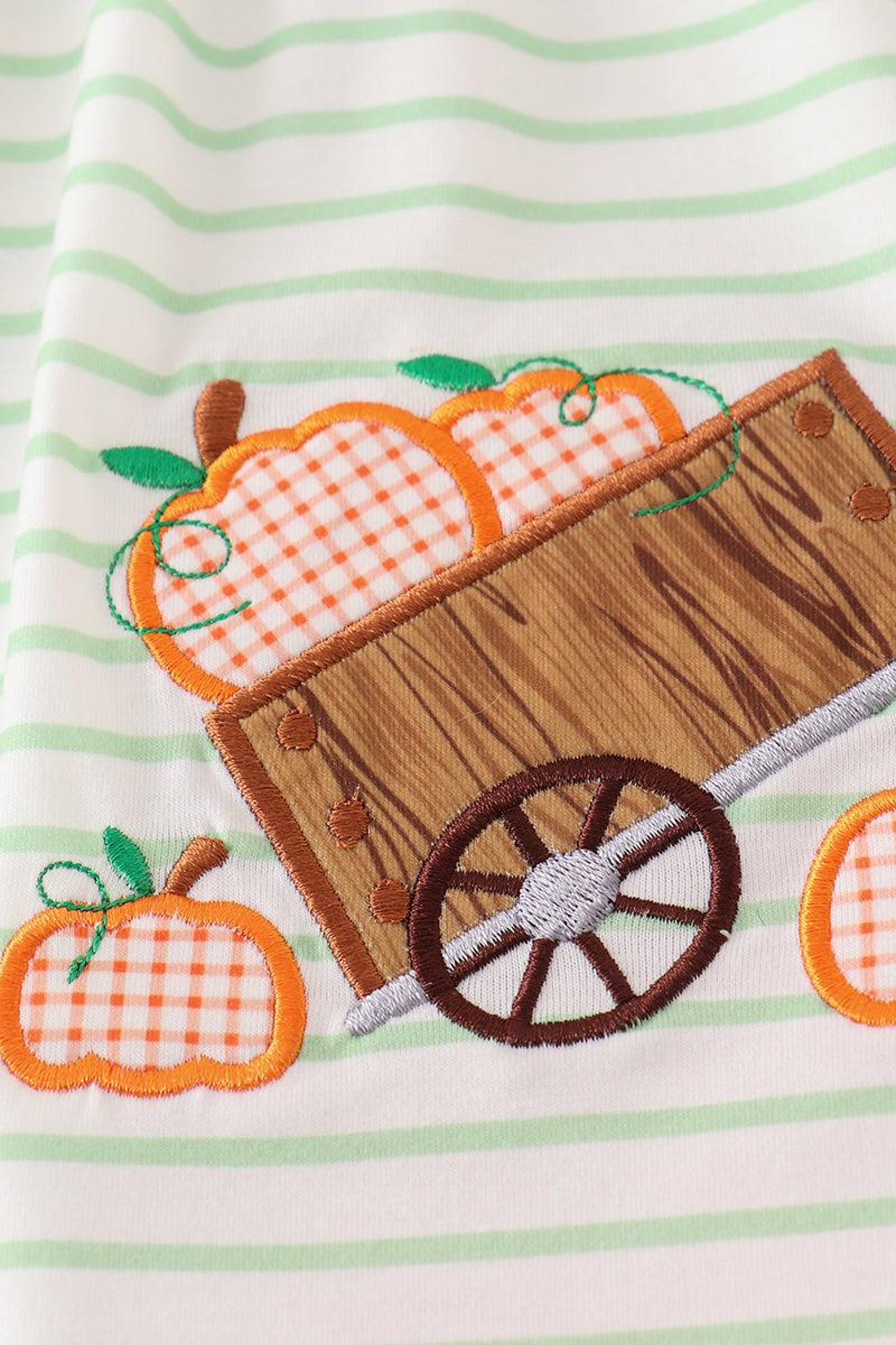 Abby & Evie Girl's Boutique Blue Pumpkin Tractor Applique Embroidered ...