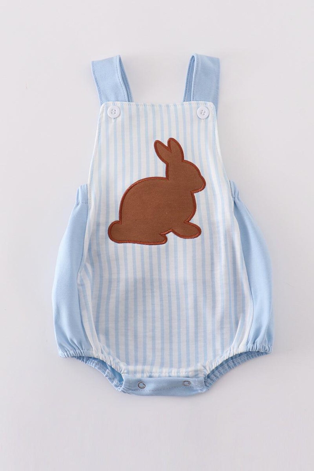 Abby & Evie Boy's Boutique Easter Blue Chocolate Bunny Bunnies Applique ...