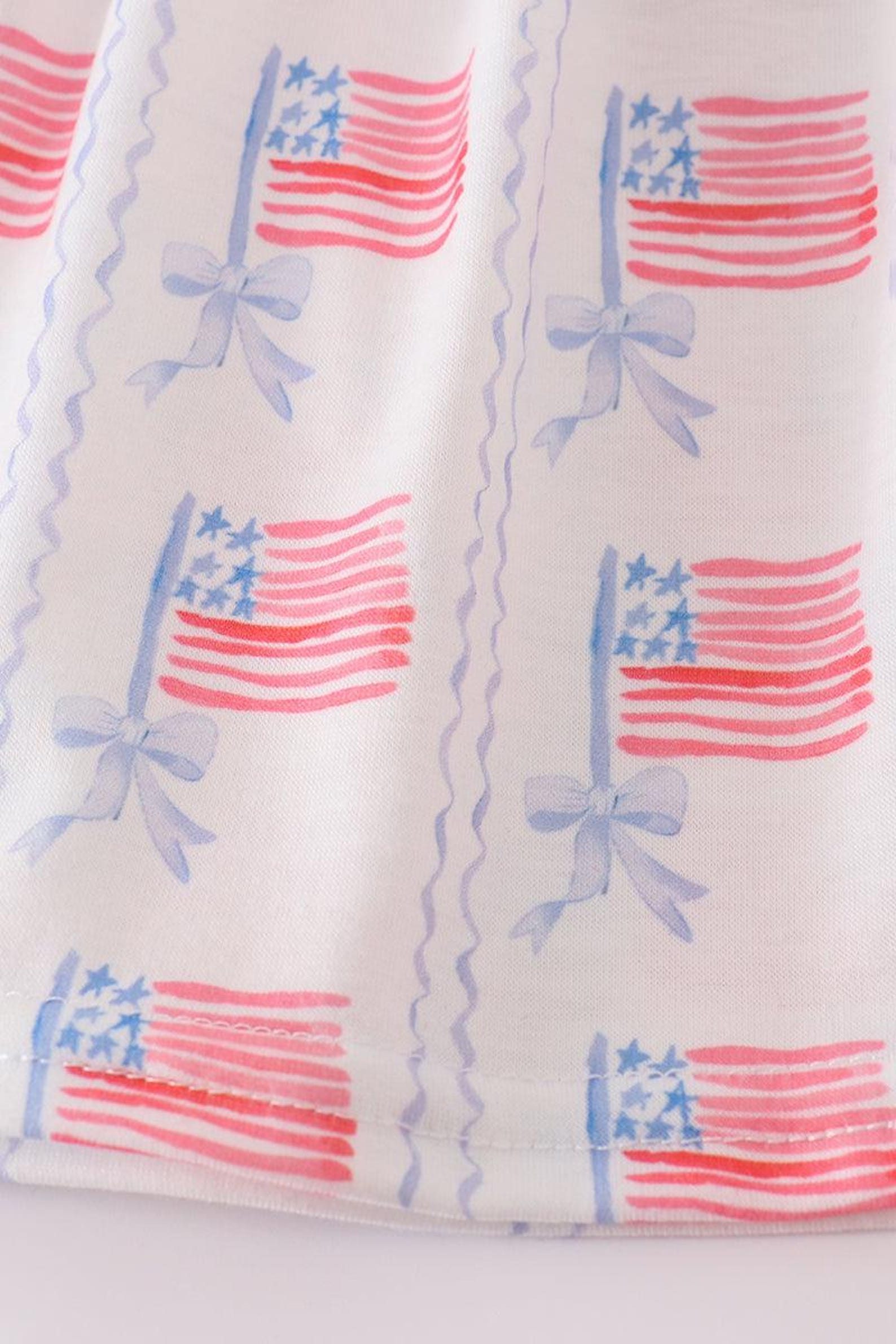 Abby & Evie Girl's Boutique Patriotic Smocked Bow Flag Red and Blue ...