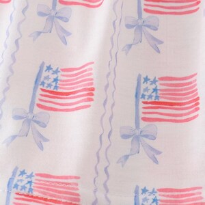 Abby & Evie Girl's Boutique Patriotic Smocked Bow Flag Red and Blue ...