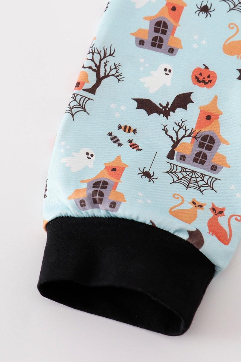 Abby & Evie Boy's Boutique Blue Ghost Bats Halloween Pant Set Matching ...