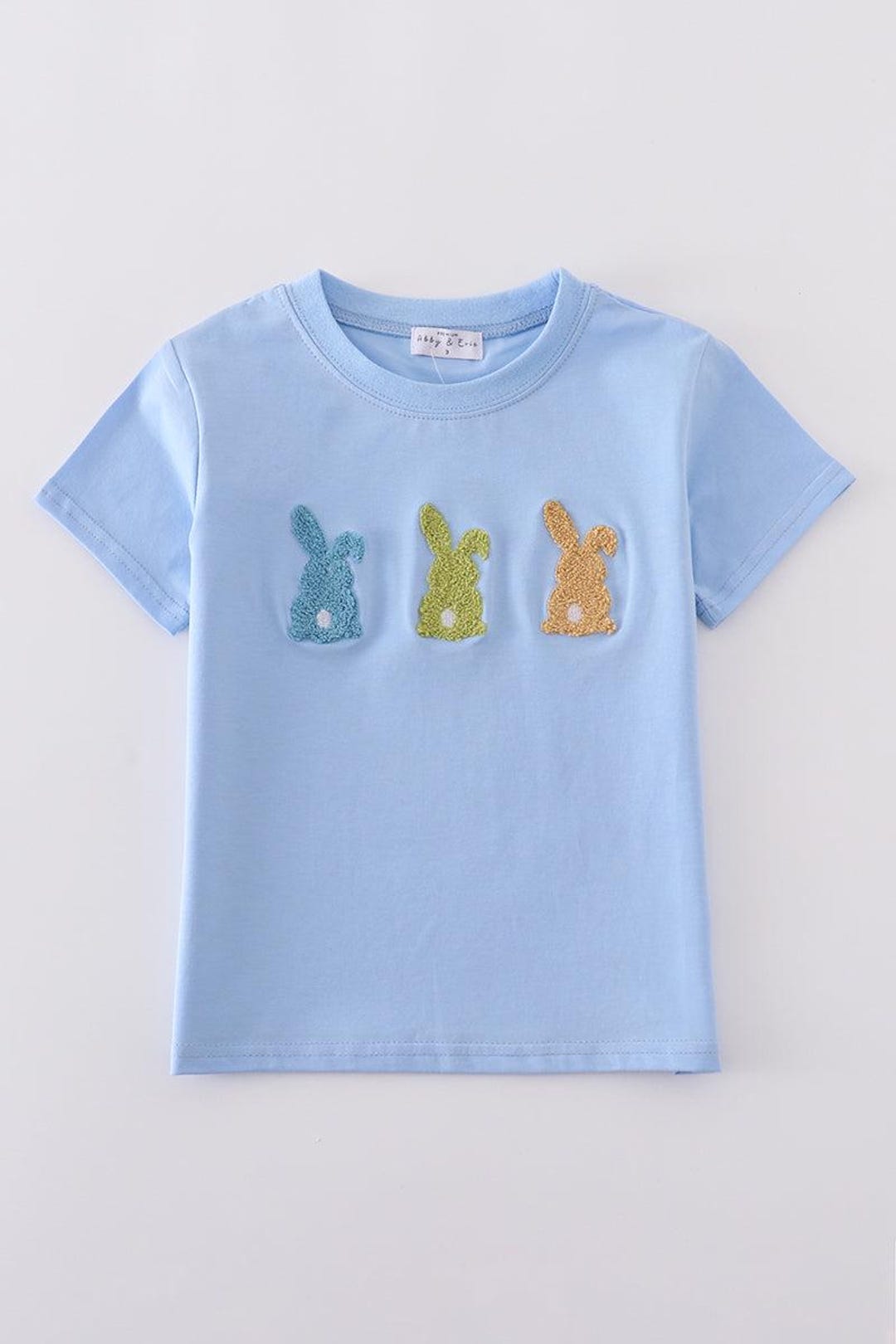 Abby & Evie Boy's Boutique Premium Blue Easter Bunny French Knot ...